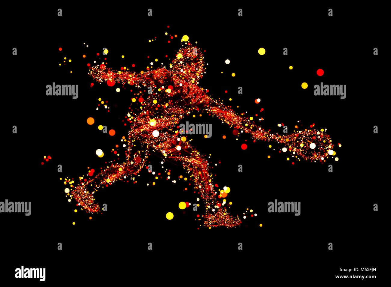 Light spots composed of moving figures, intense sports, athletes Stock ...