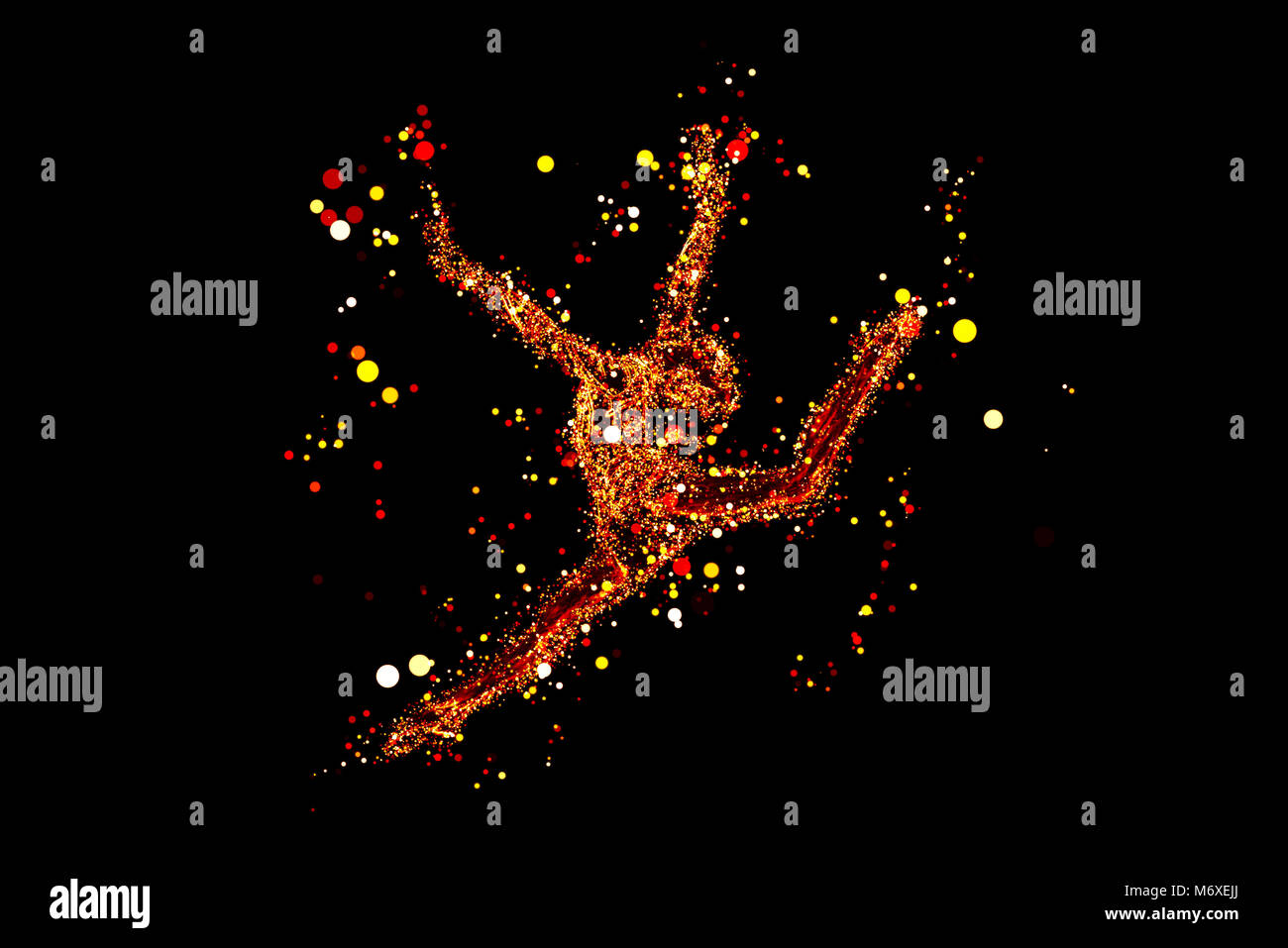 Light spots composed of moving figures, intense sports, athletes Stock ...