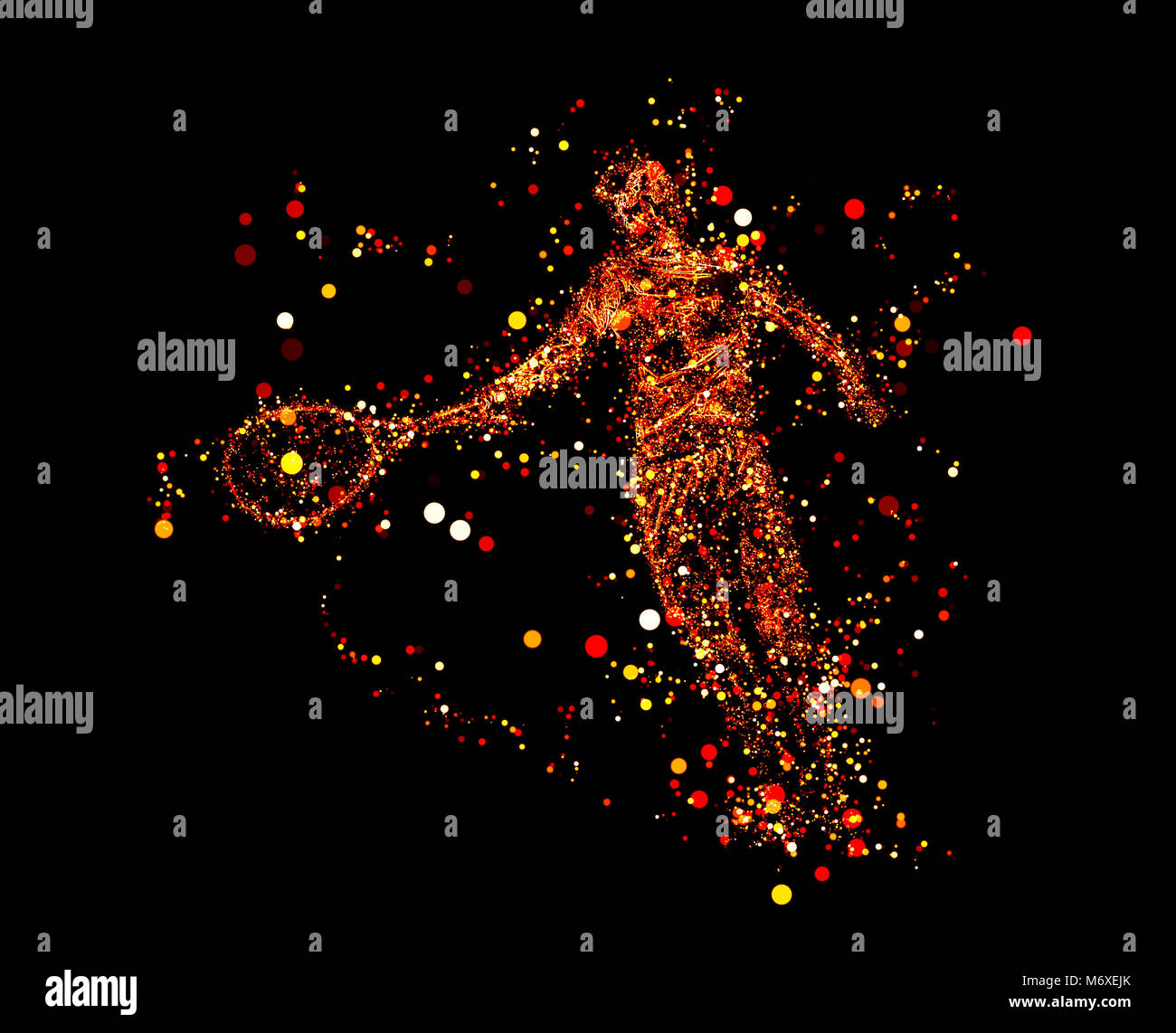 Light spots composed of moving figures, intense sports, athletes Stock ...