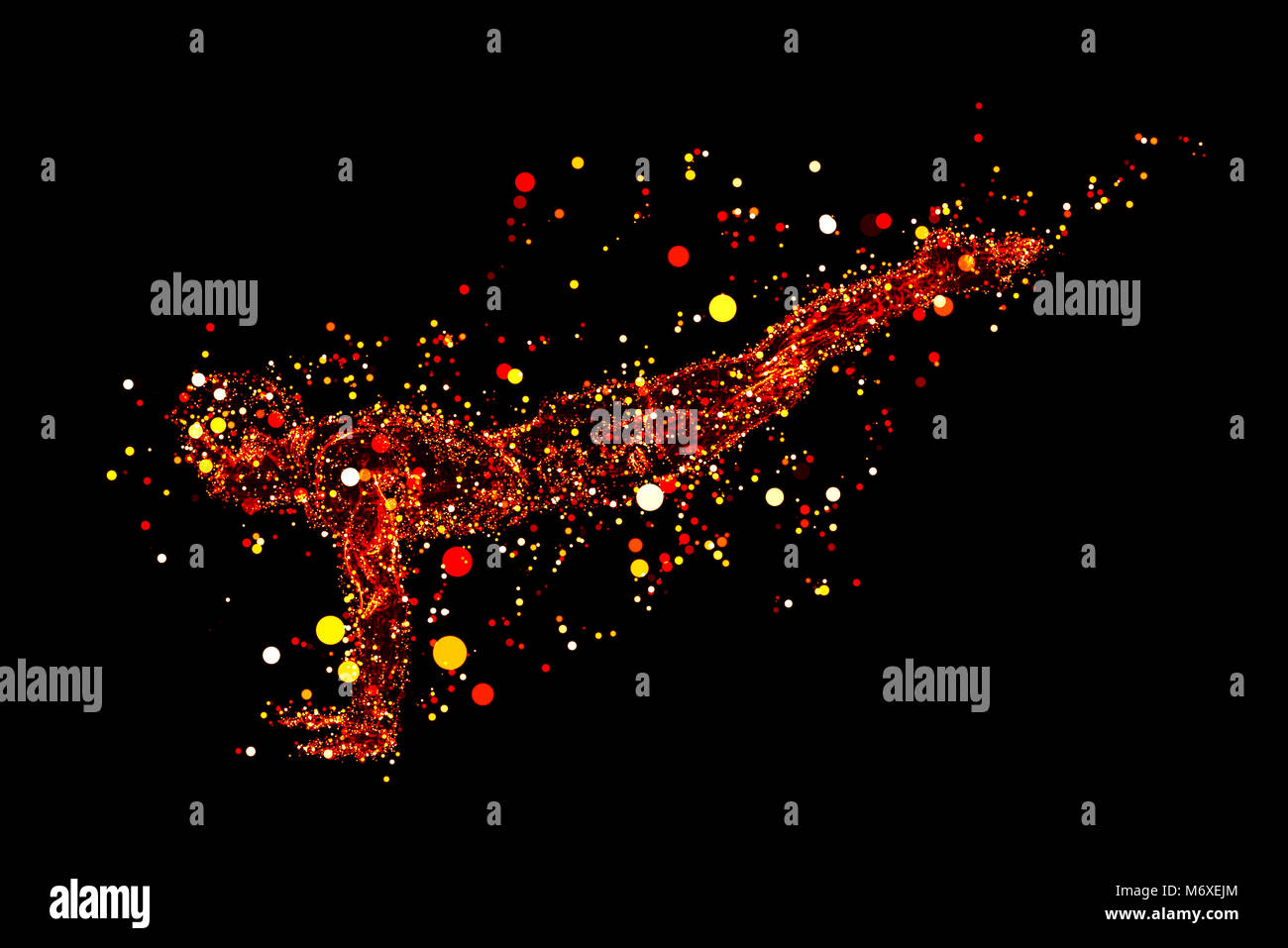 Light spots composed of moving figures, intense sports, athletes Stock ...