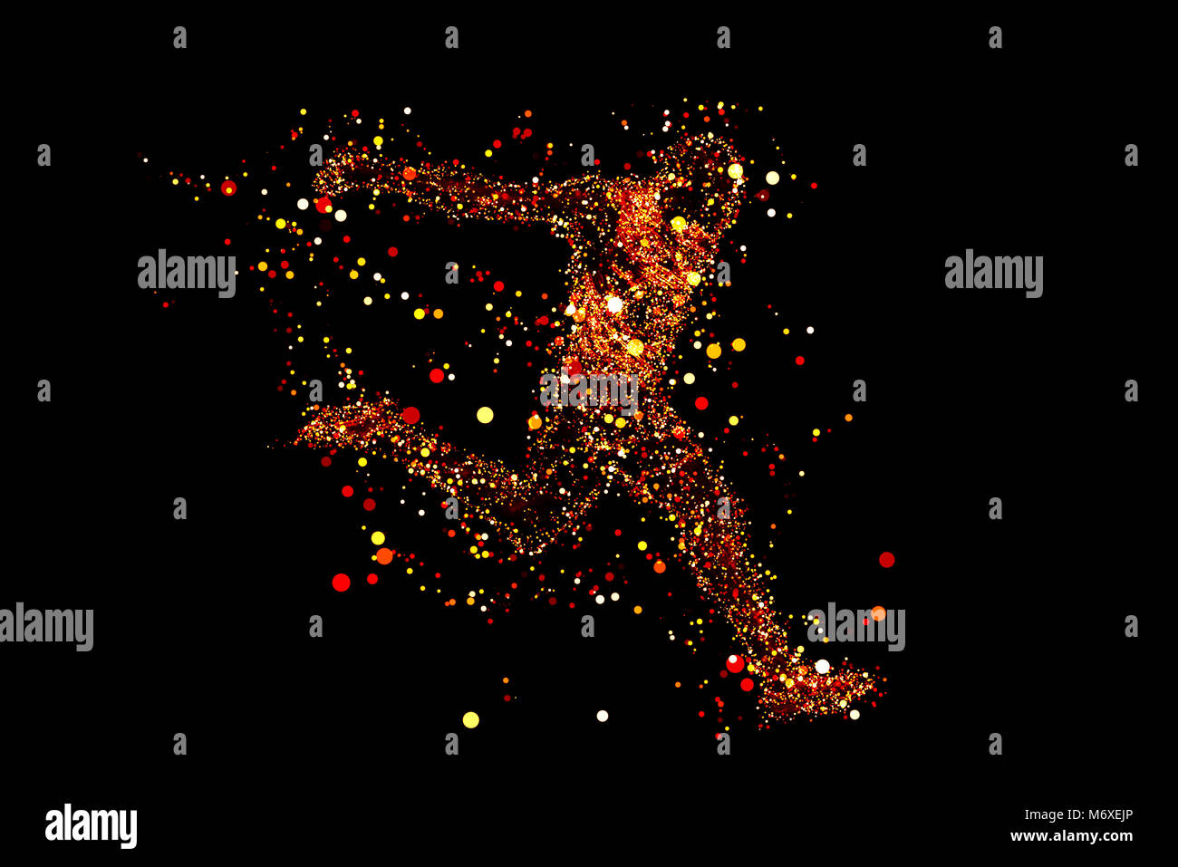 Light spots composed of moving figures, intense sports, athletes Stock ...