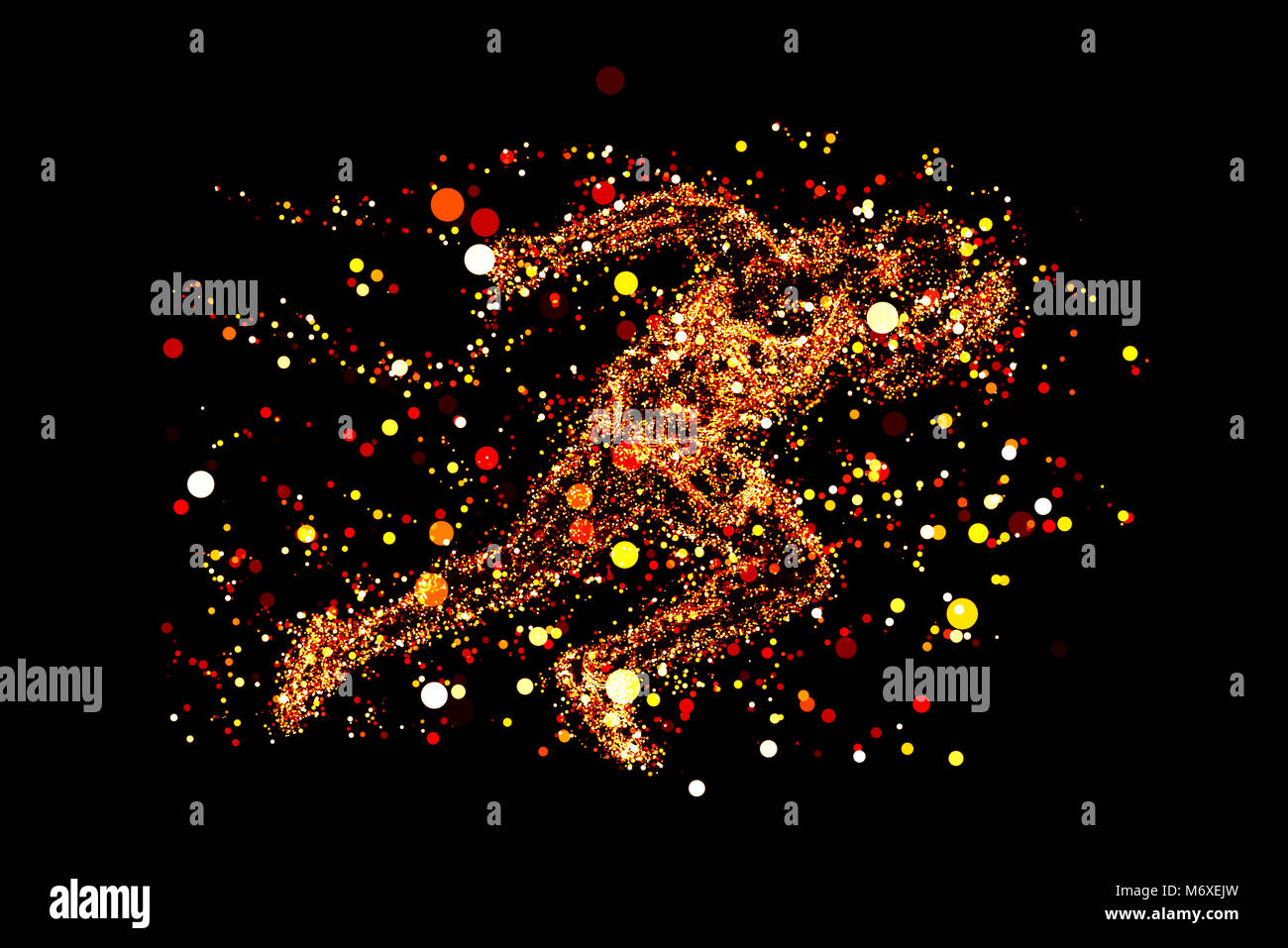 Light spots composed of moving figures, intense sports, athletes Stock ...