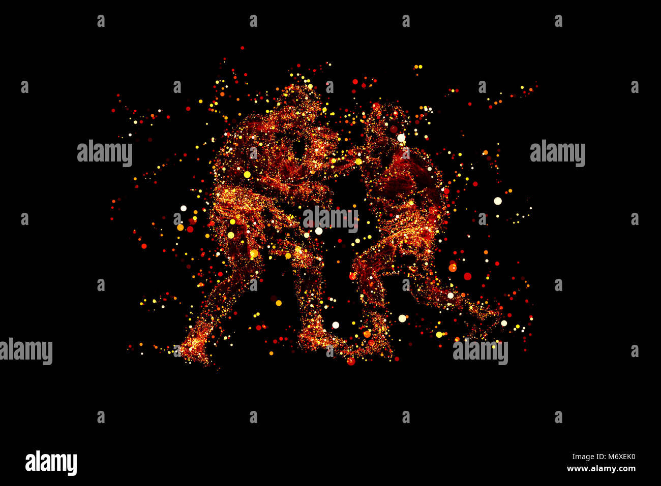 Light spots composed of moving figures, intense sports, athletes Stock ...