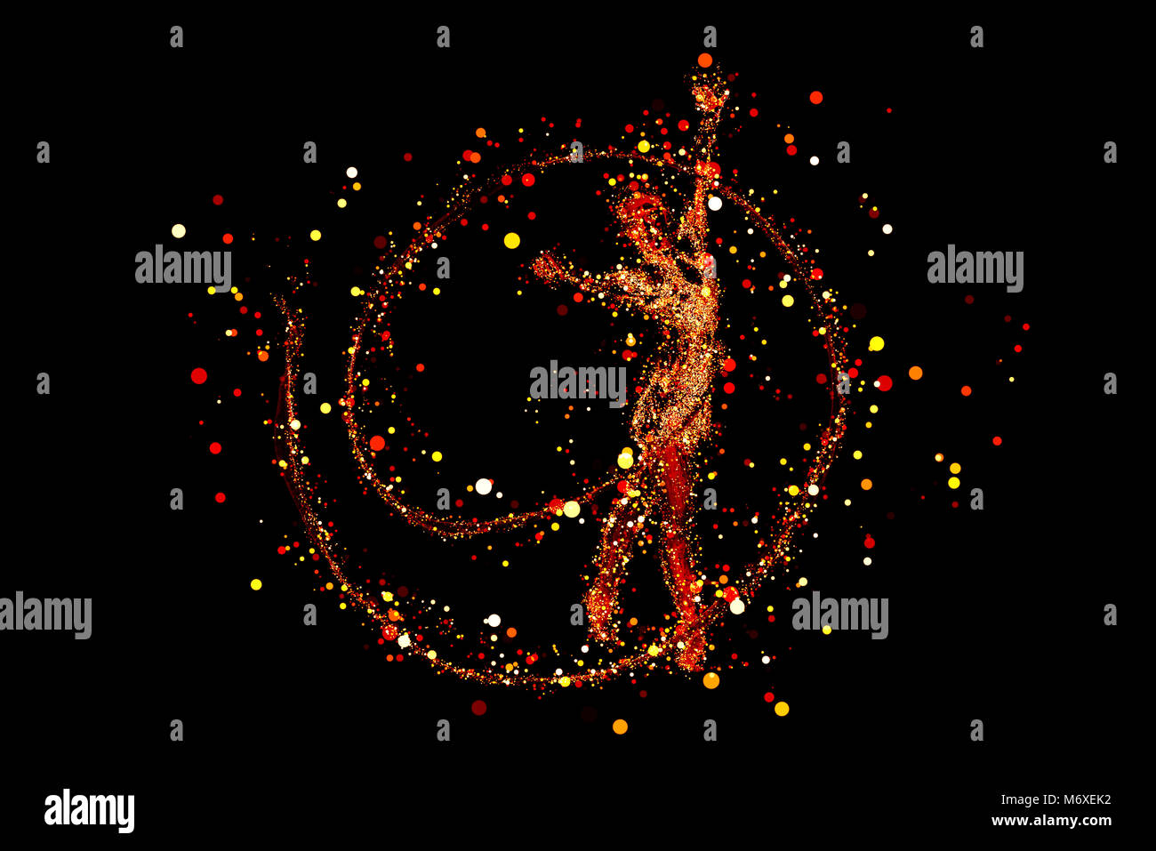 Light spots composed of moving figures, intense sports, athletes Stock ...