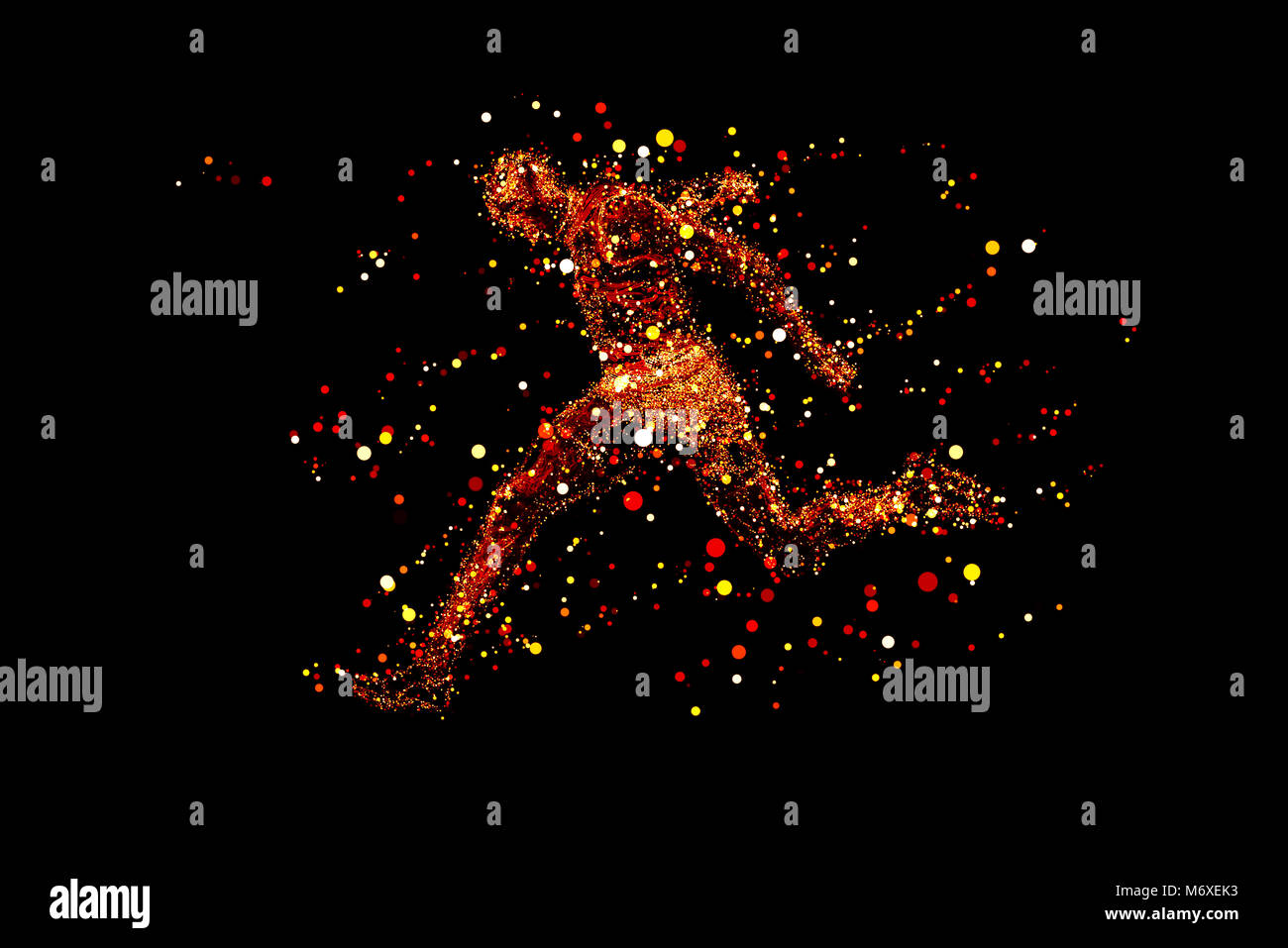Light spots composed of moving figures, intense sports, athletes Stock ...