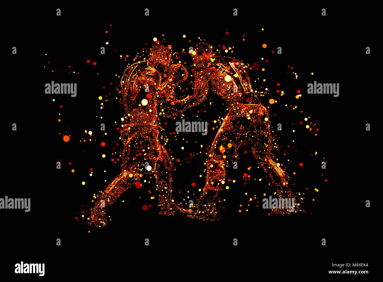 Light spots composed of moving figures, intense sports, athletes Stock ...