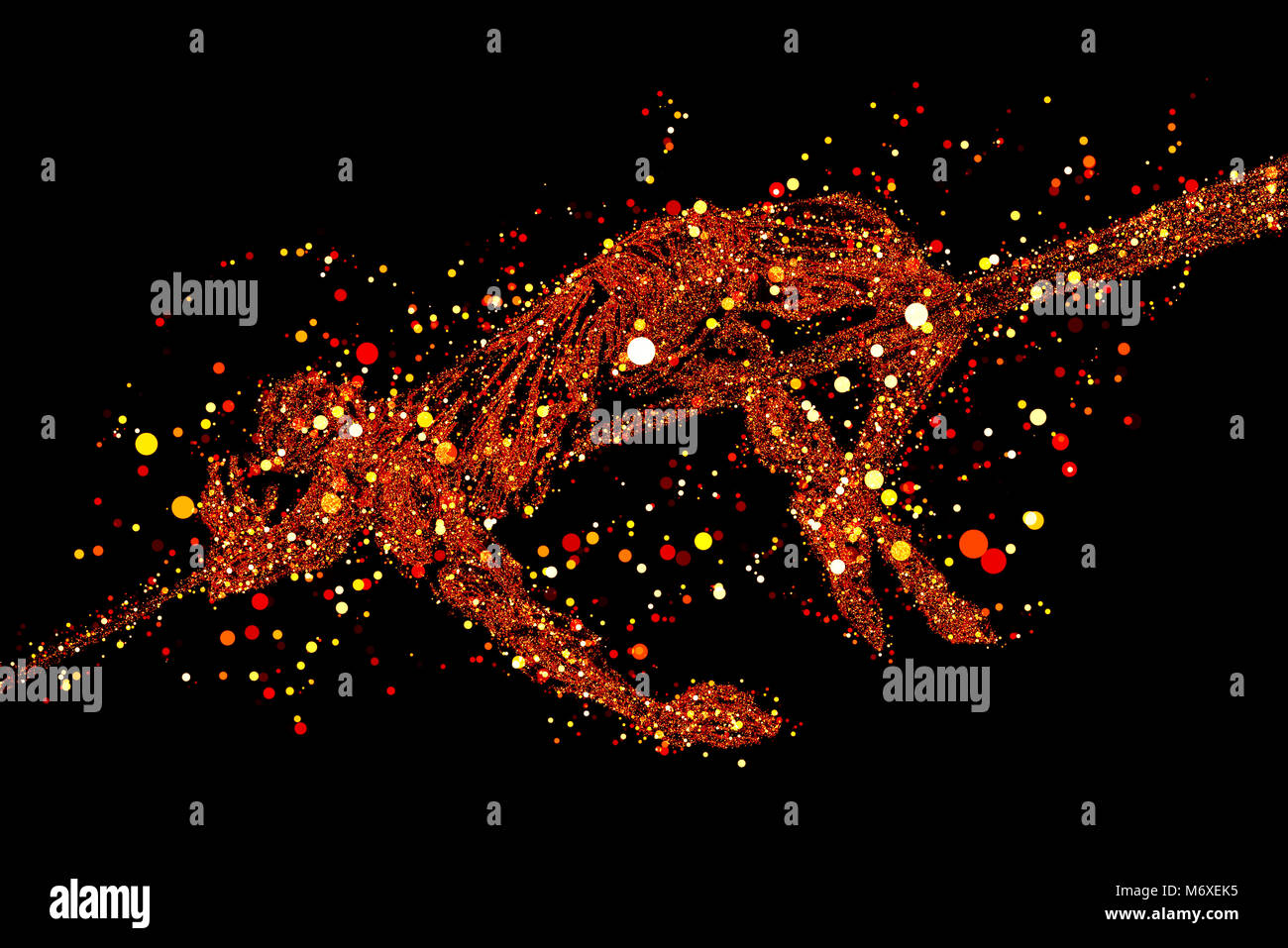 Light spots composed of moving figures, intense sports, athletes Stock ...