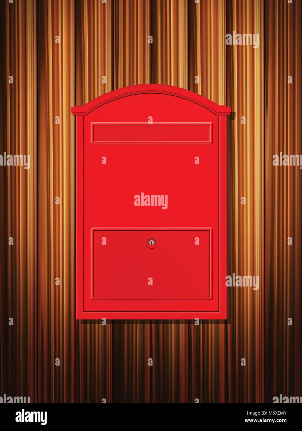 Red mailbox on post Stock Vector Images - Alamy