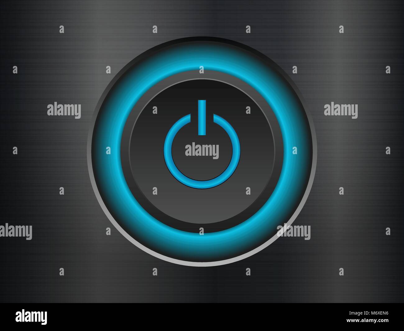 Power button knob on a metal background Stock Vector Image & Art - Alamy