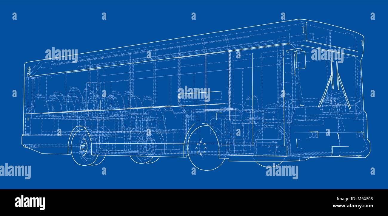 Concept city bus. Vector rendering of 3d Stock Vector Image & Art - Alamy