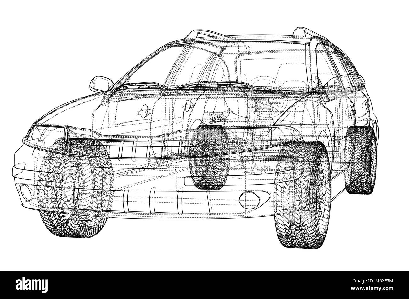 Concept car. Vector rendering of 3d Stock Vector Image & Art - Alamy