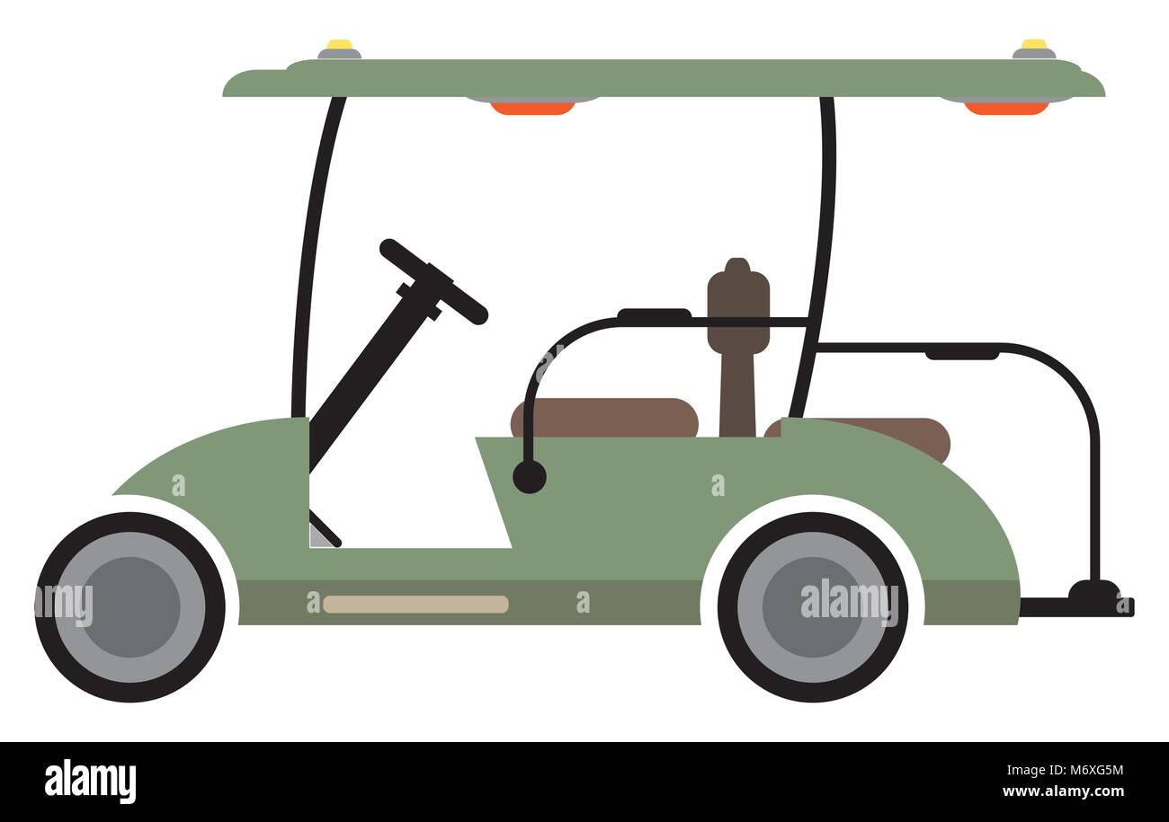 Side View of Golf cart Vector and illustration Stock Vector Image & Art ...
