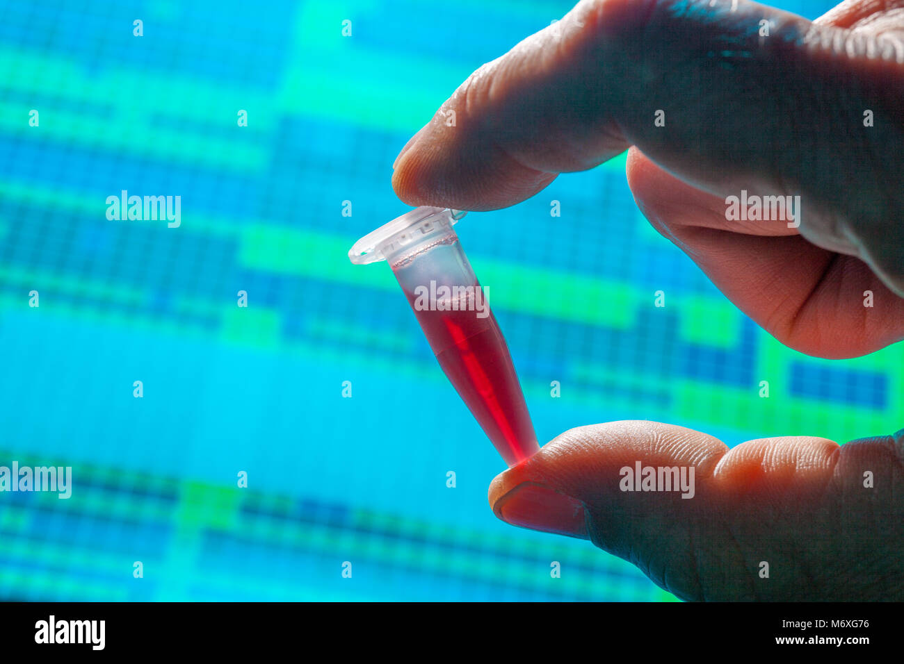 Bio samples for genetic analysis Blood In tube for laboratory analysis ...