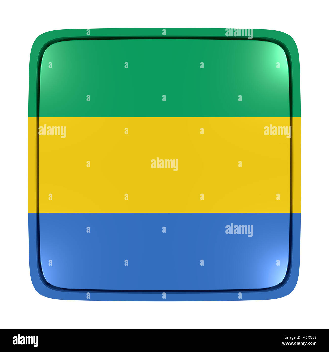 3d rendering of a Gabon flag icon. Isolated on white background Stock ...