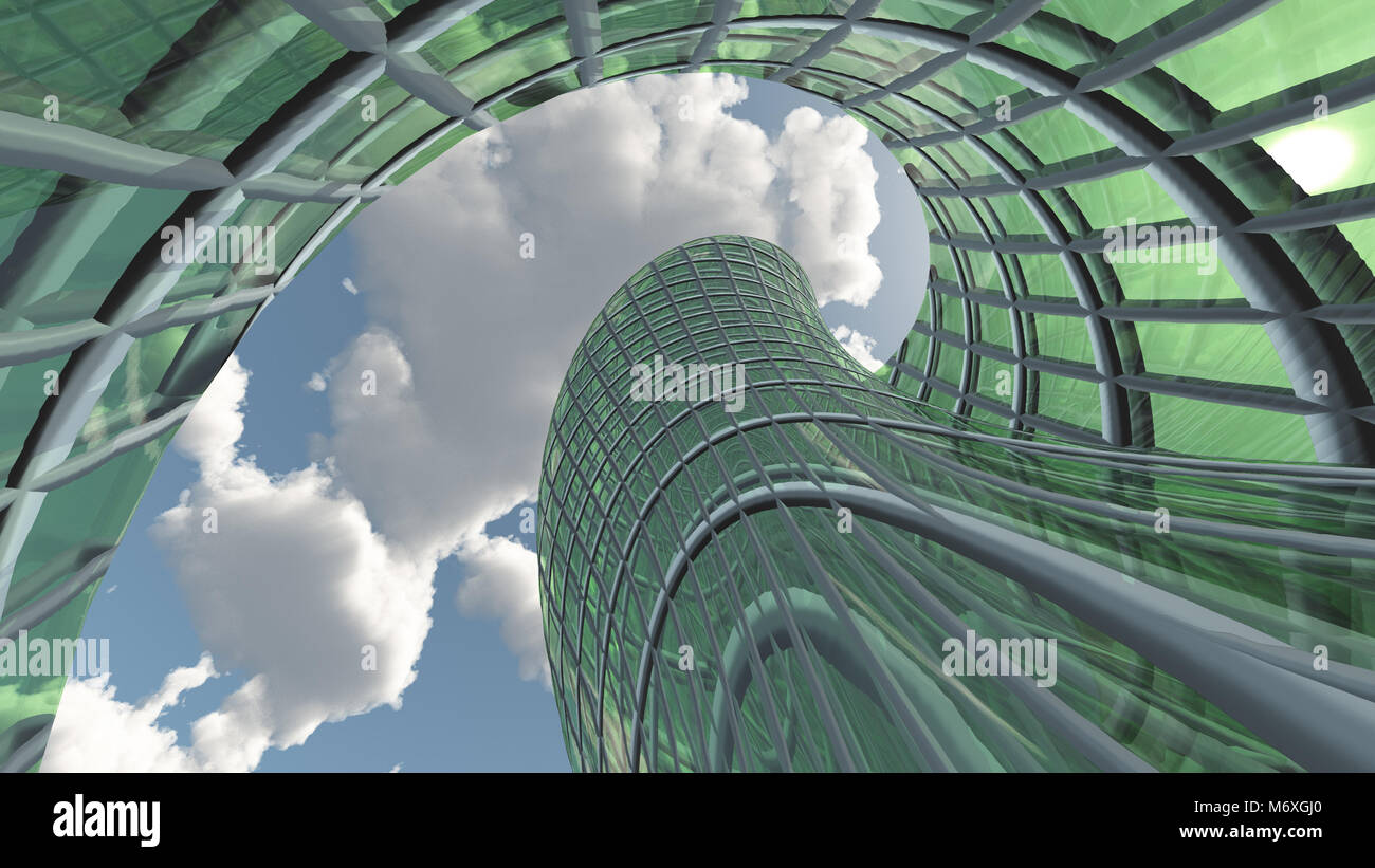 Contemporary architecture. Cloudy sky Stock Photo - Alamy