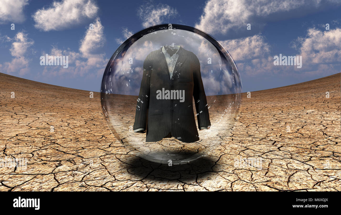 Surrealism. Suit in bubble Stock Photo - Alamy