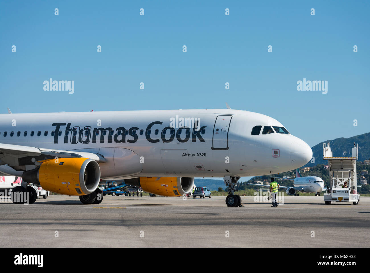 Thomas Cook A320 Airbus at the airport of Corfu Stock Photo - Alamy
