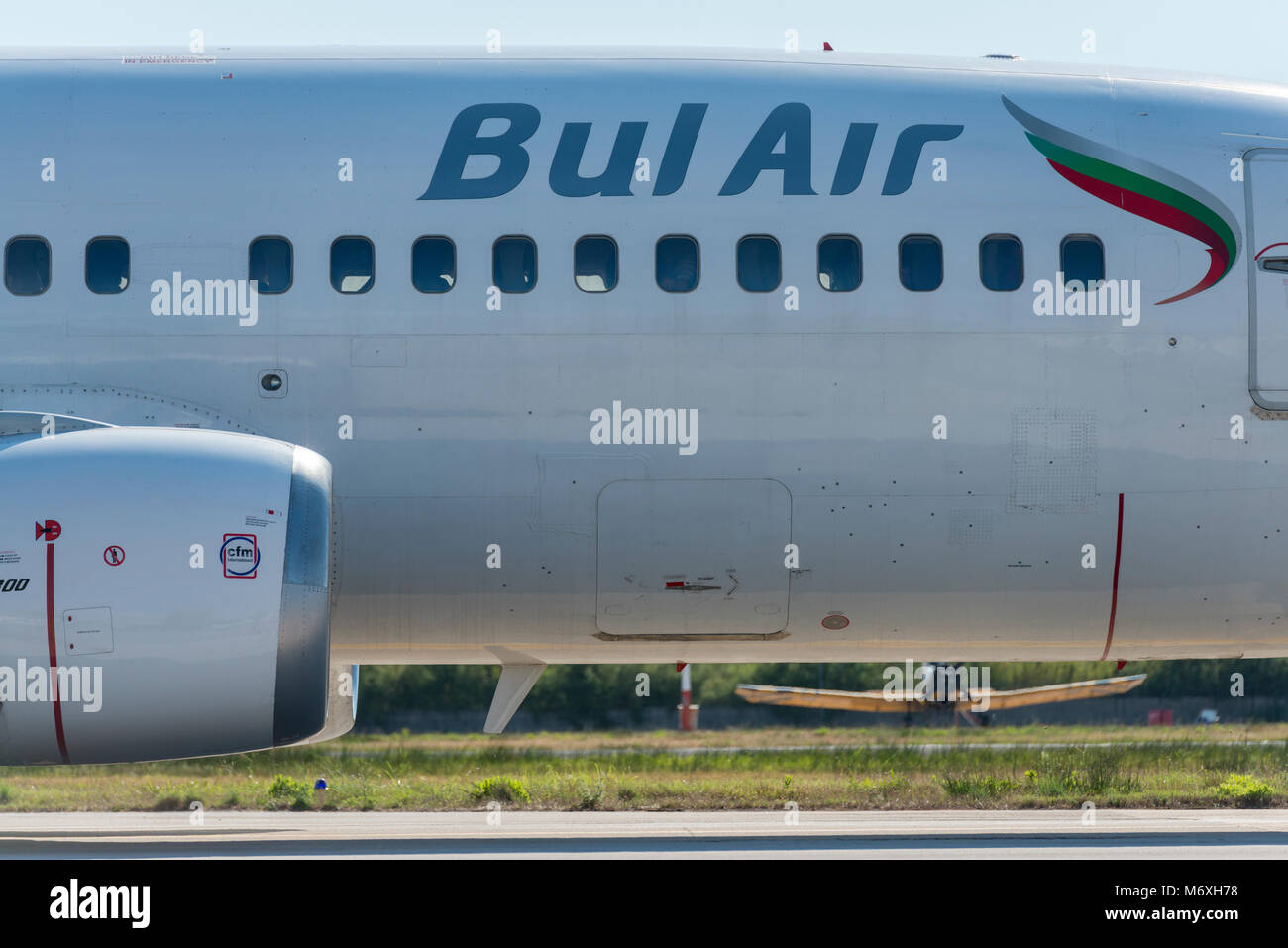 Logo on side of Bul air Boeing 737 with registration LZ-BOO at the ...