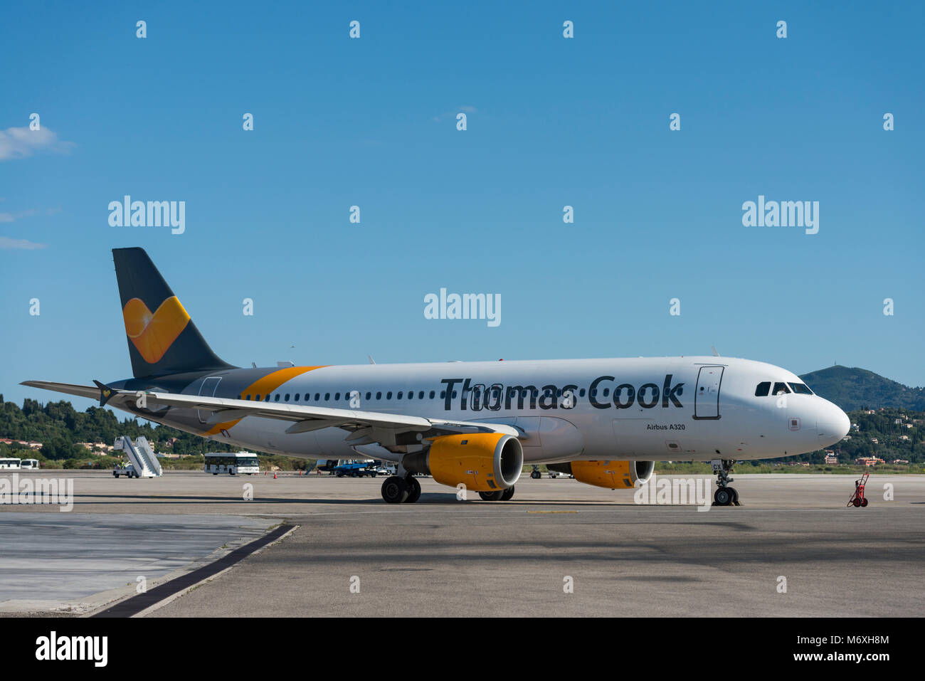Thomas Cook A320 Airbus at the airport of Corfu Stock Photo - Alamy