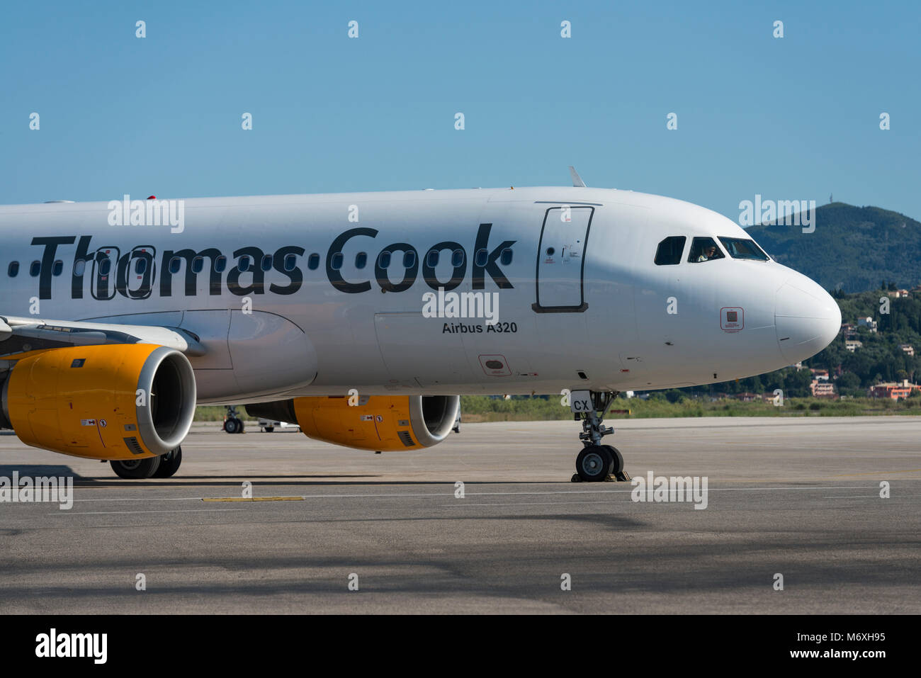 Thomas Cook A320 Airbus at the airport of Corfu Stock Photo - Alamy
