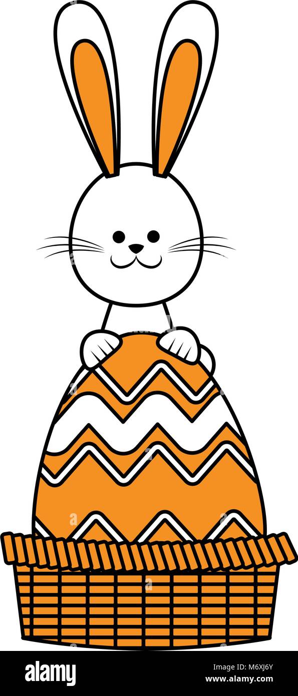 Cute rabbit with easter egg cartoon Stock Vector Image & Art - Alamy