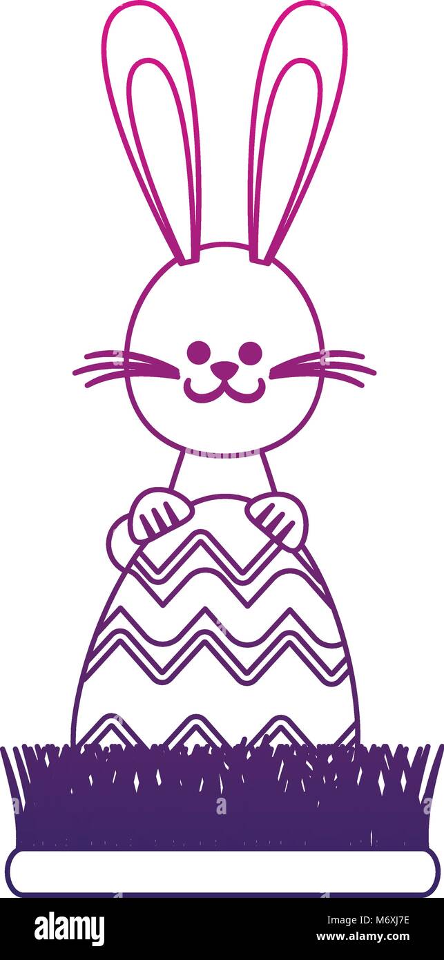 Cute rabbit with easter egg cartoon Stock Vector Image & Art - Alamy