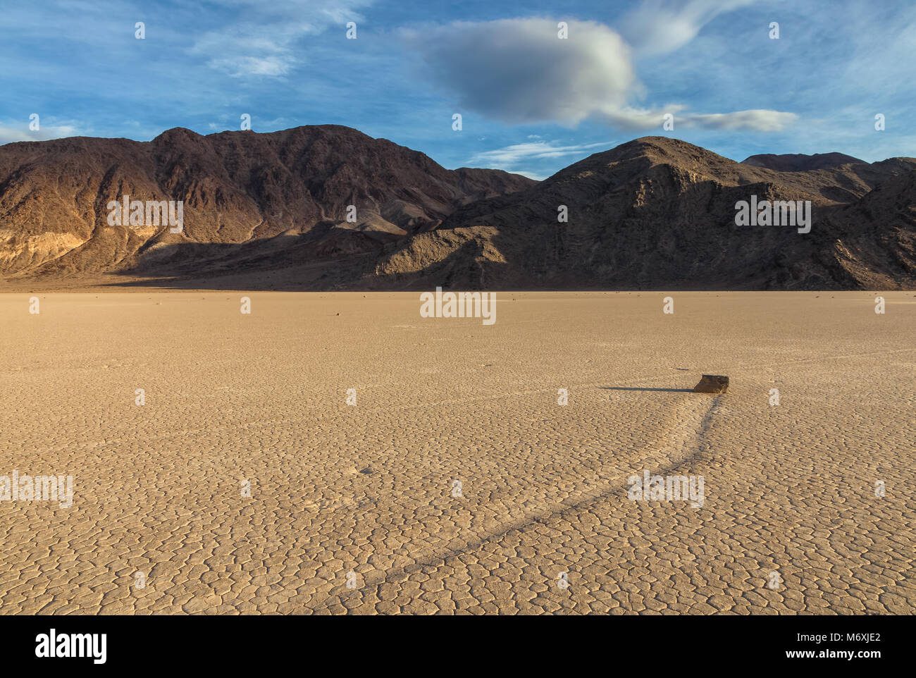 The sliding rock at Racetrack Playa in Death Valley National Park ...