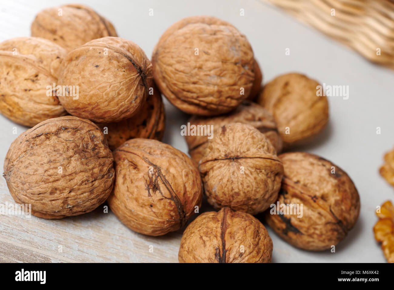 close up of a group of walnuts Stock Photo - Alamy