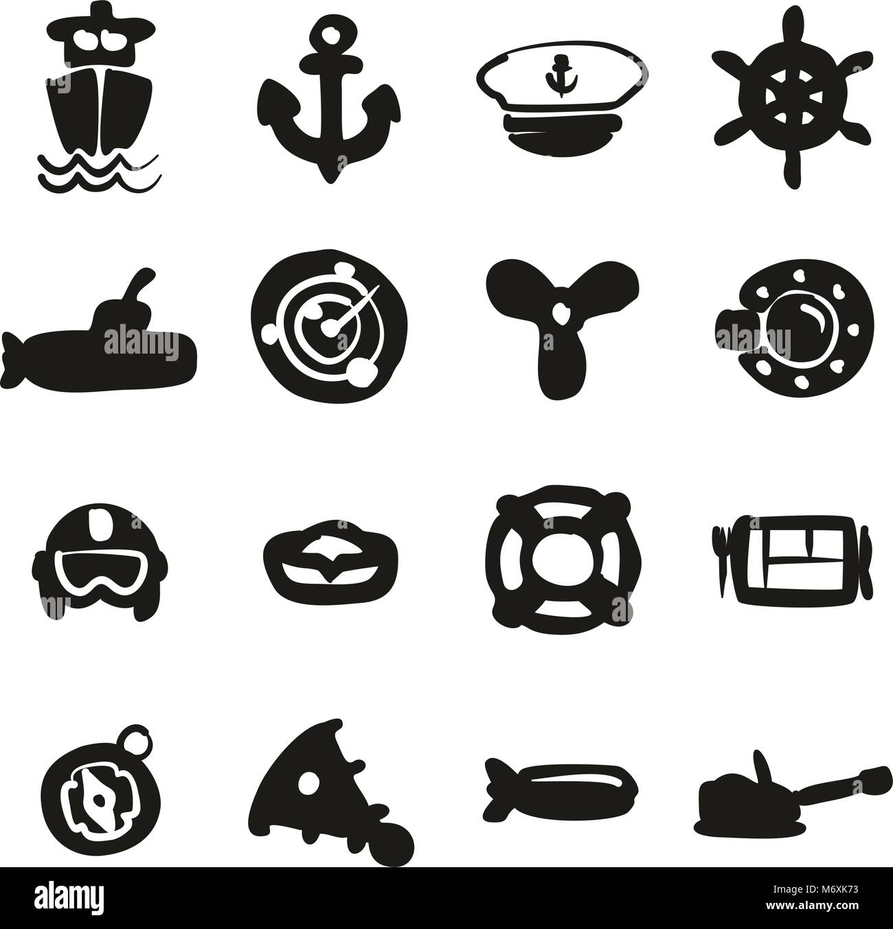 Navy Icons Freehand Fill Stock Vector Image & Art - Alamy