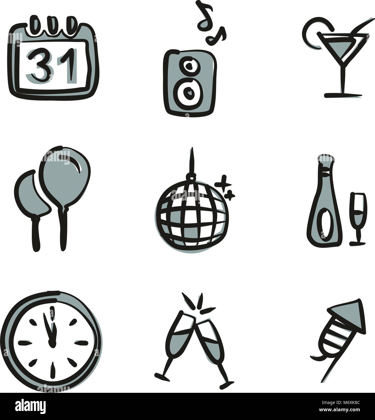 New years eve fireworks champagne Stock Vector Images - Alamy