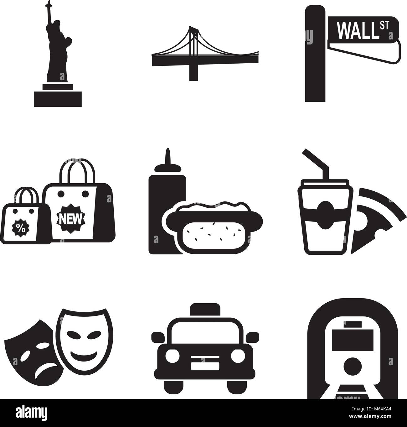 New York Icons Stock Vector Image & Art - Alamy