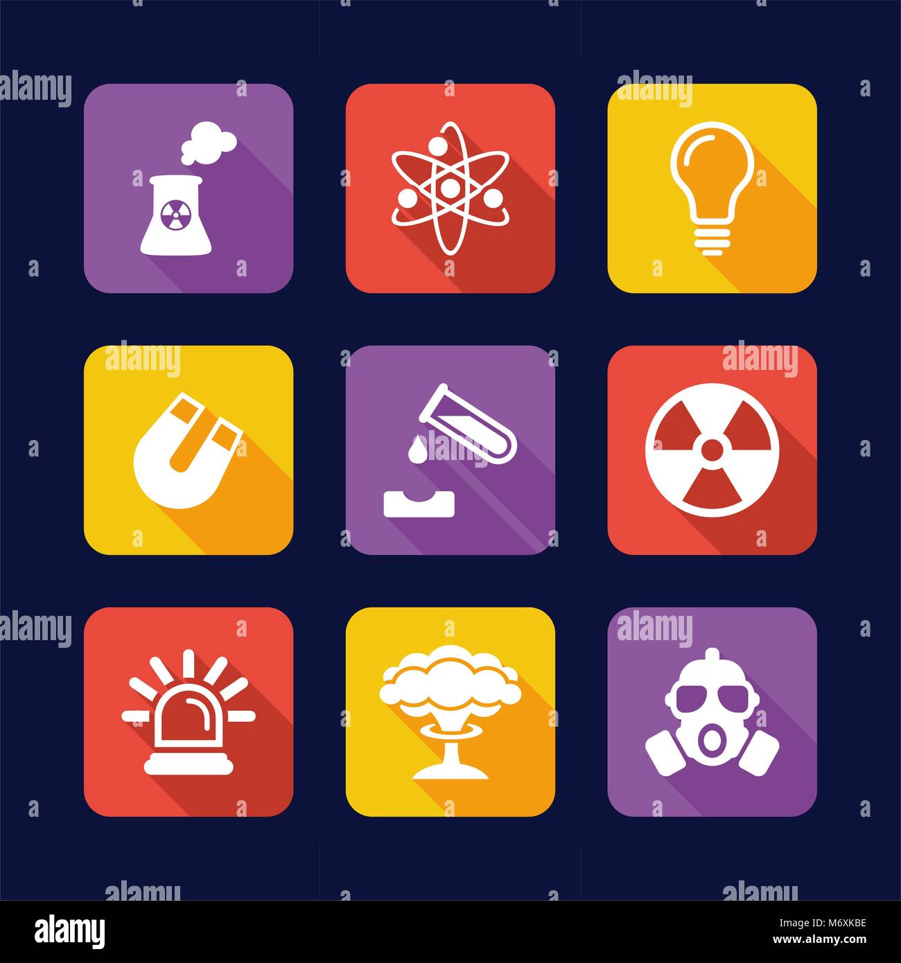 Nuclear Power Plant Icons Flat Design Stock Vector Image & Art - Alamy