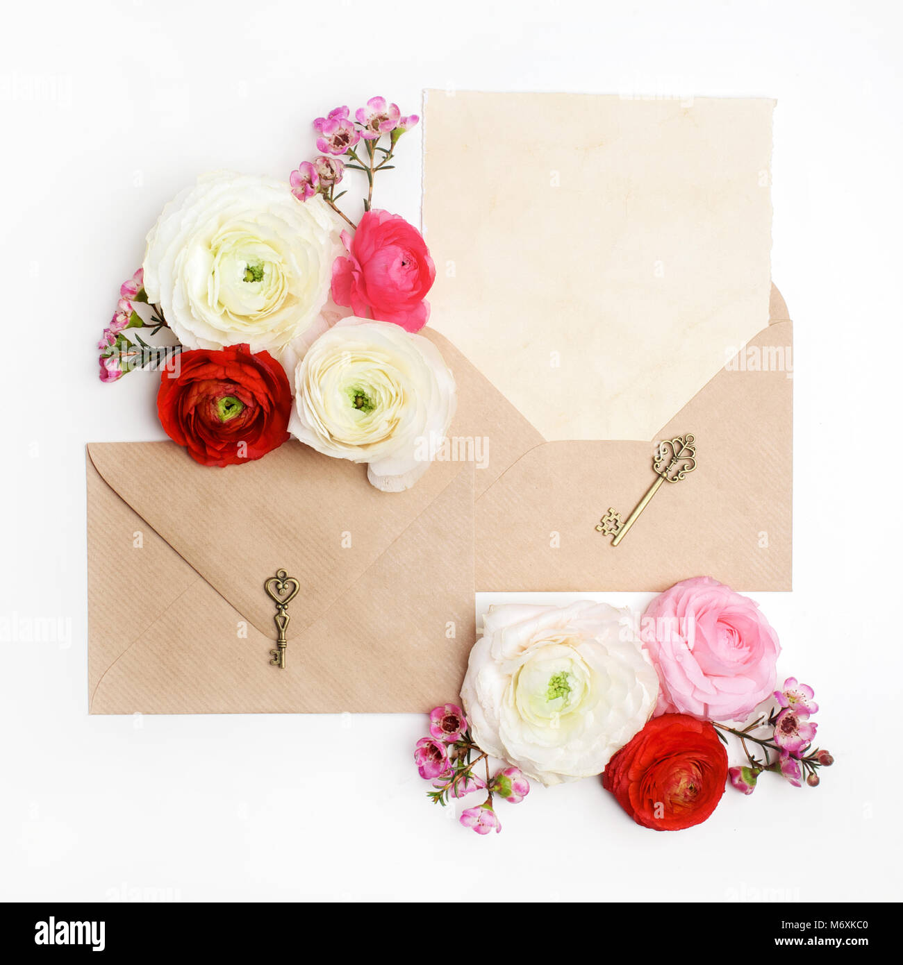 Flat love letter on Cut Out Stock Images & Pictures - Alamy
