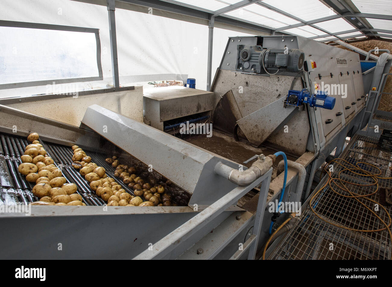 A potato washer on a farm, Ormskirk, Lancashire Stock Photo - Alamy