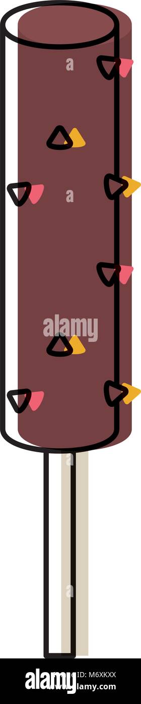 Candy chocolate stick icon over white background, colorful design ...