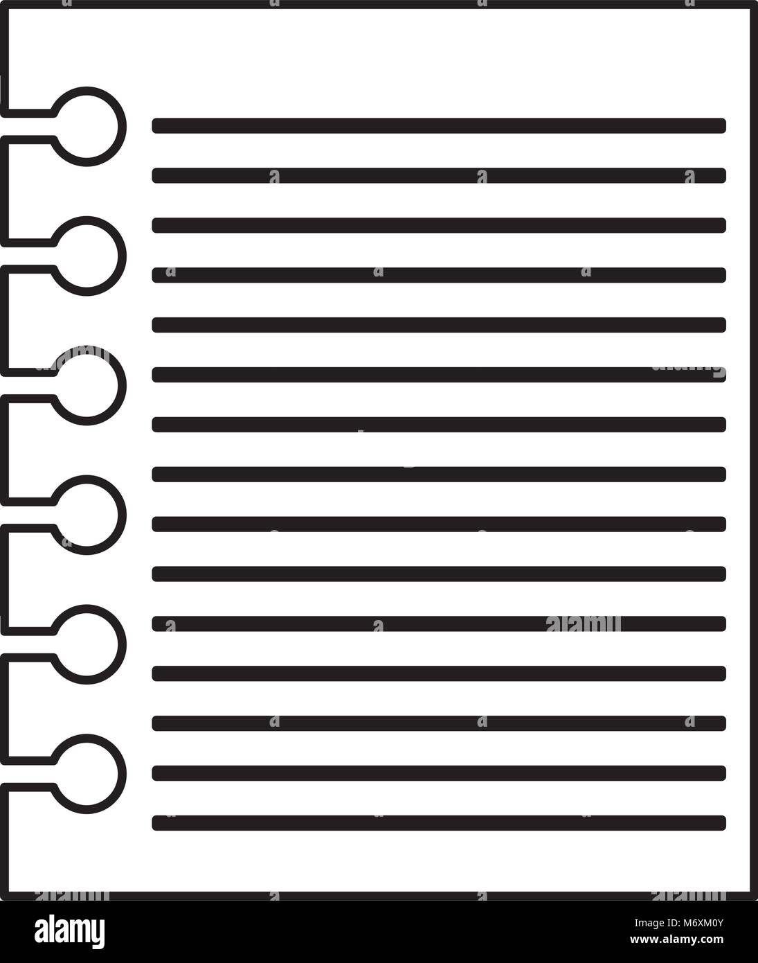 Notebook sheet icon over white background, vector illustration Stock ...