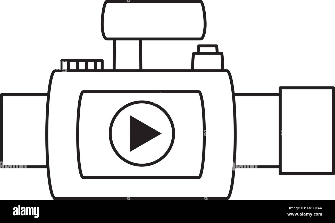 VIdeo camera icon over white background, vector illustration Stock ...