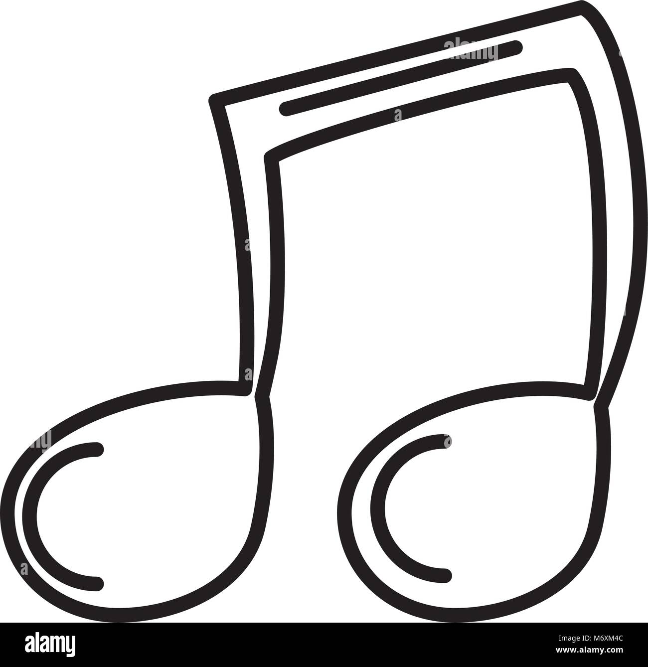 Musical note icon over white background, vector illustration Stock ...