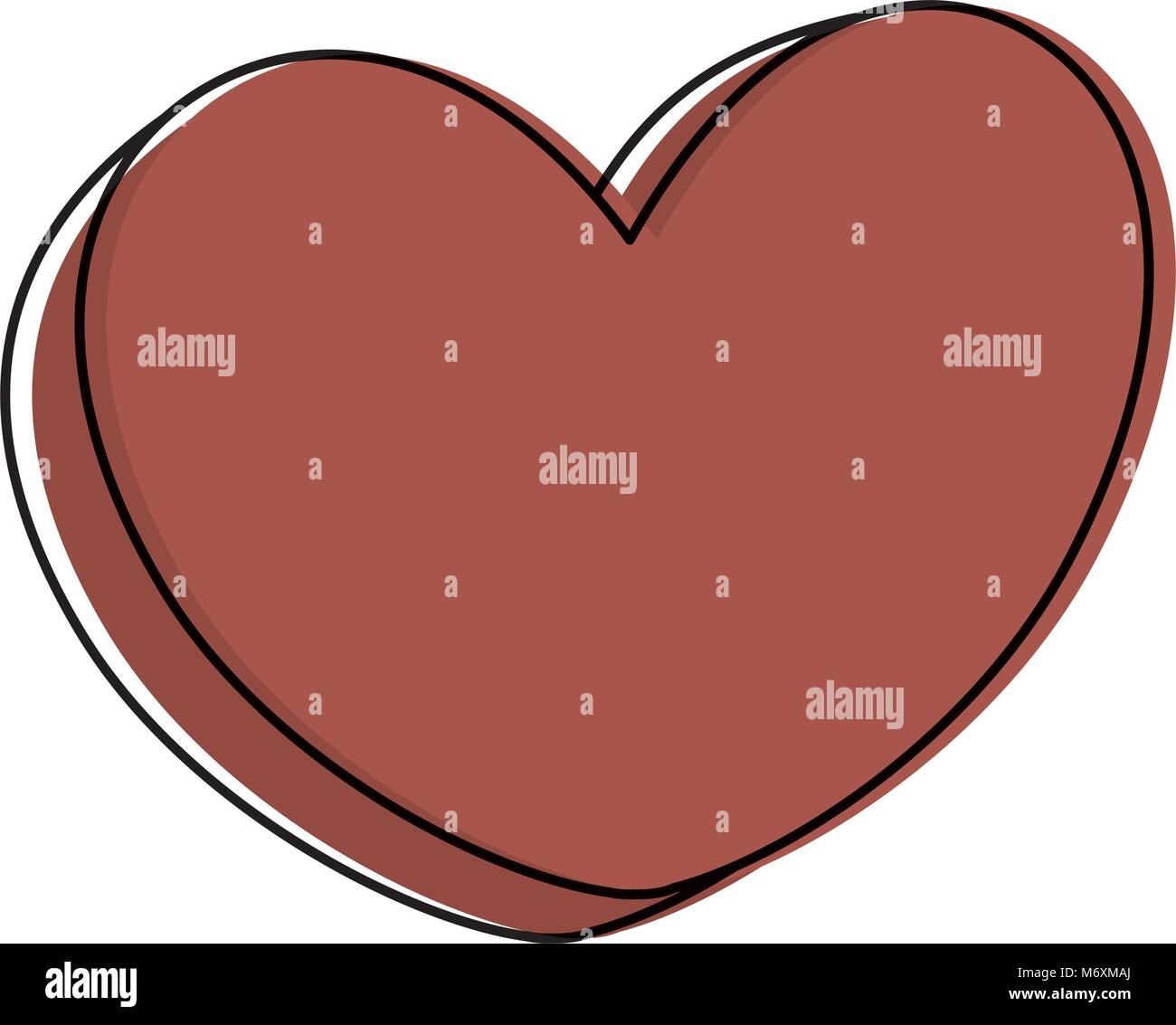 Chocolate heart icon over white background, colorful design. vector ...