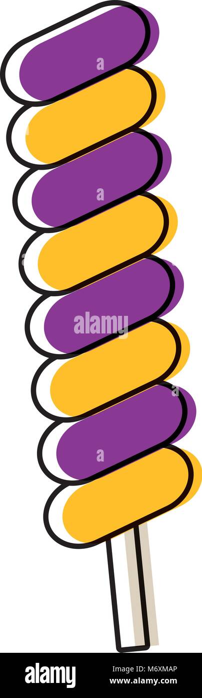 Candy stick icon over white background, colorful design. vector ...