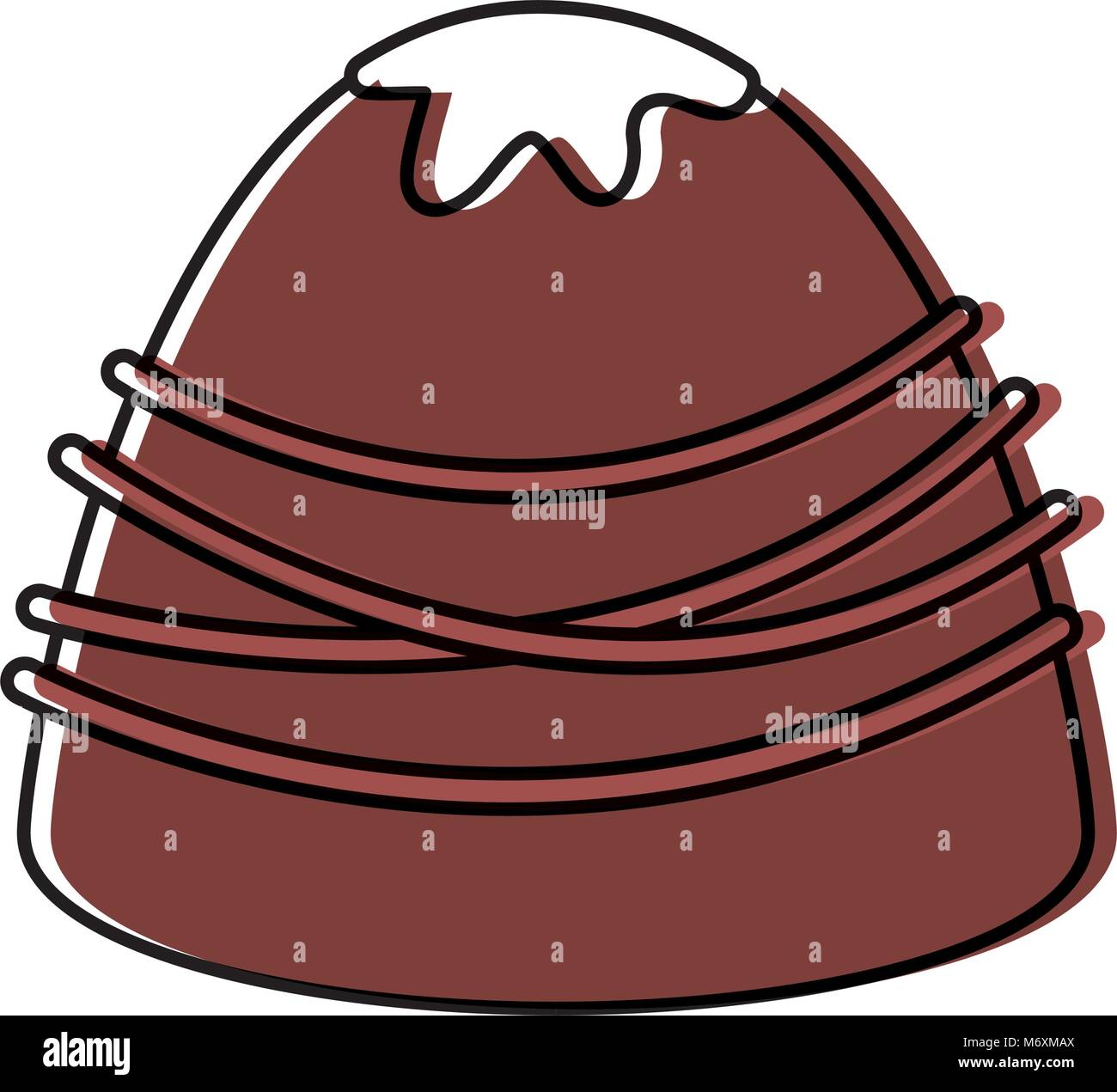 Chocolate truffle icon over white background, colorful design. vector ...