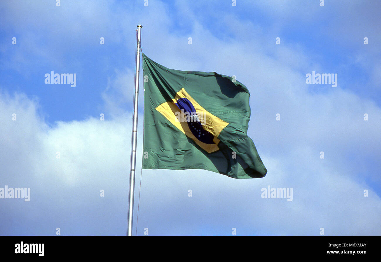 Mast, Brazilian flag, Brazil Stock Photo - Alamy