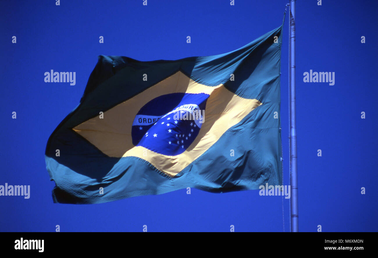 Mast, Brazilian flag, Brazil Stock Photo - Alamy