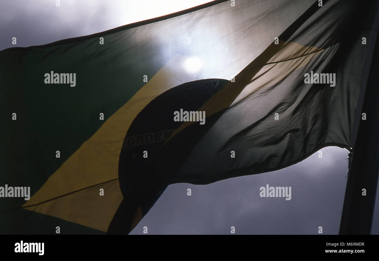 Mast, Brazilian flag, Brazil Stock Photo - Alamy