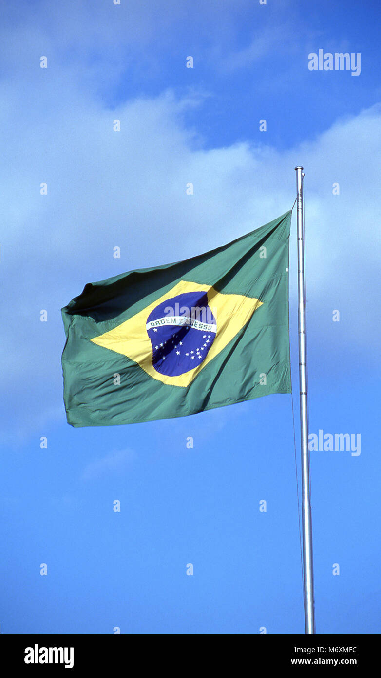 Mast, Brazilian flag, Brazil Stock Photo - Alamy