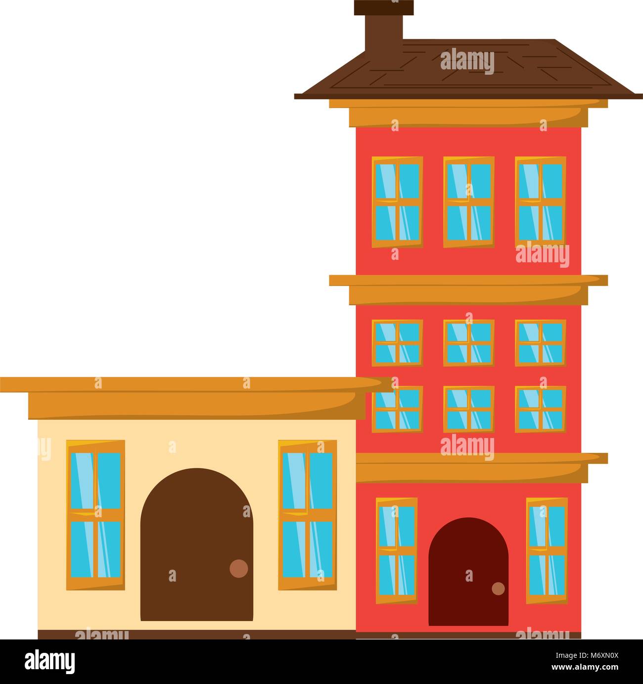 Residential houses over white background, colorful design. vector ...