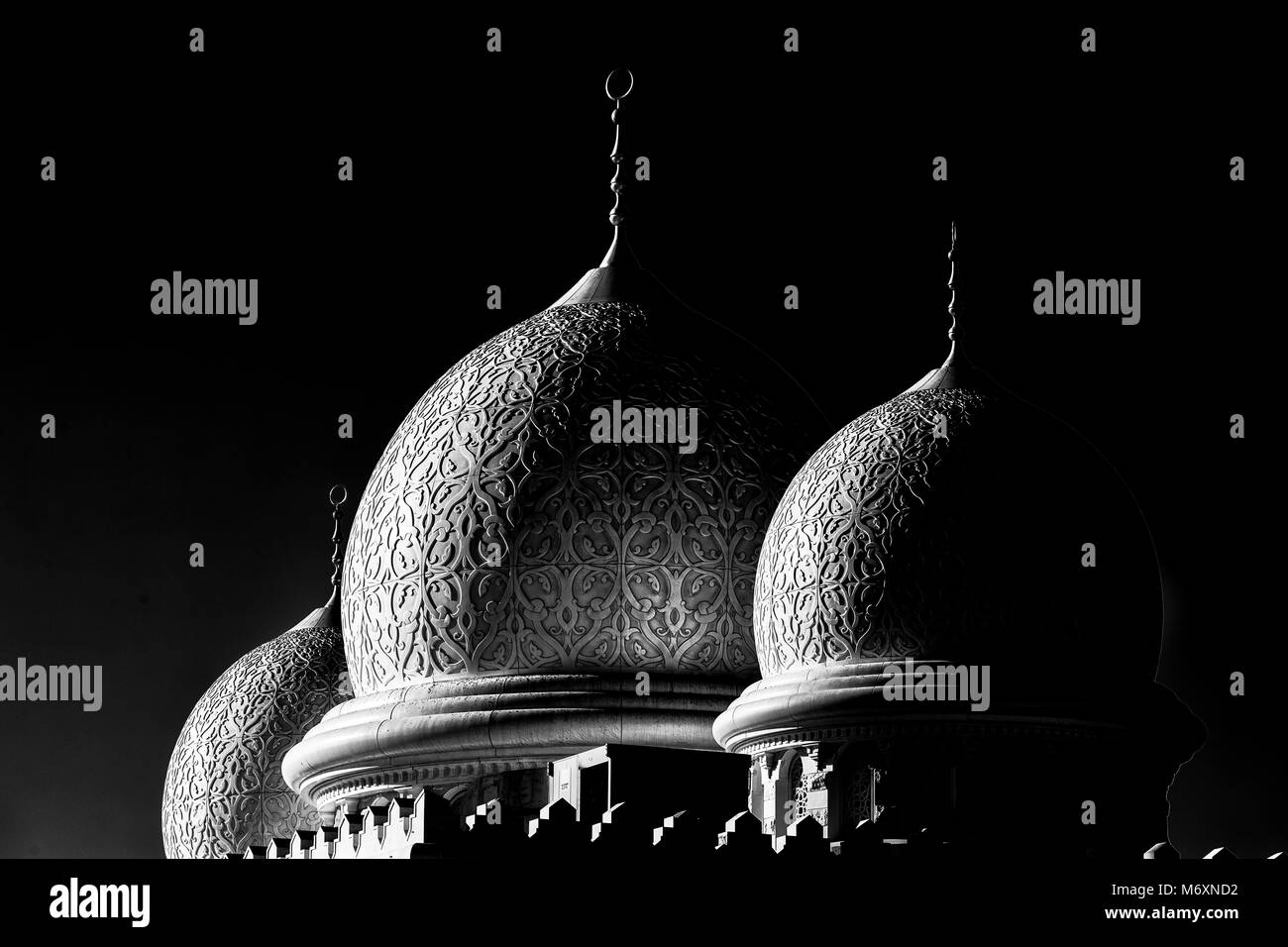 Mosque domes in Abu Dhabi, United Arab Emirates Stock Photo - Alamy