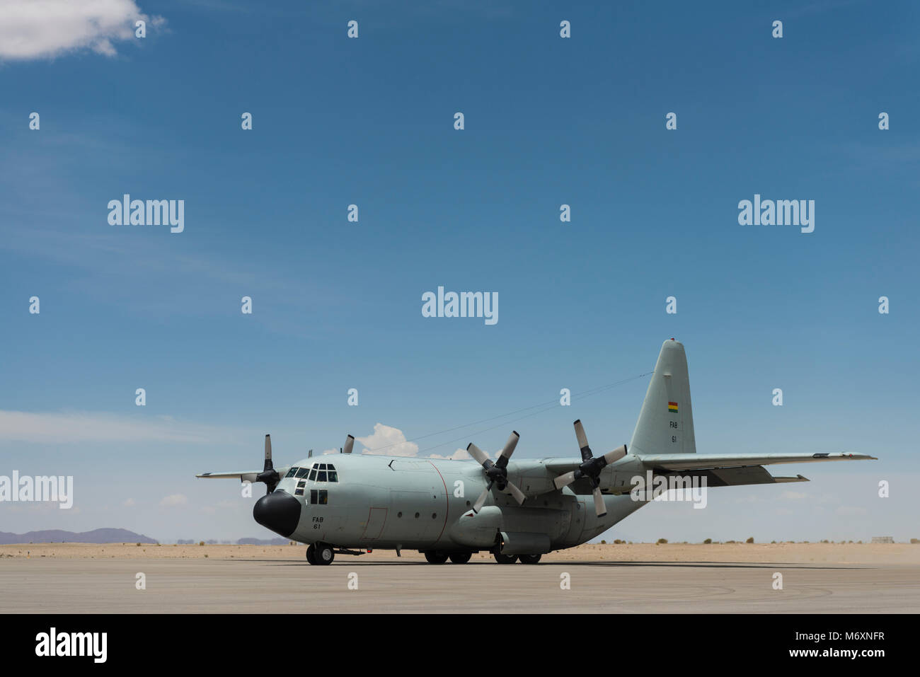 Lockheed hercules C-130 with matriculation FAB-61 at the airfield of ...