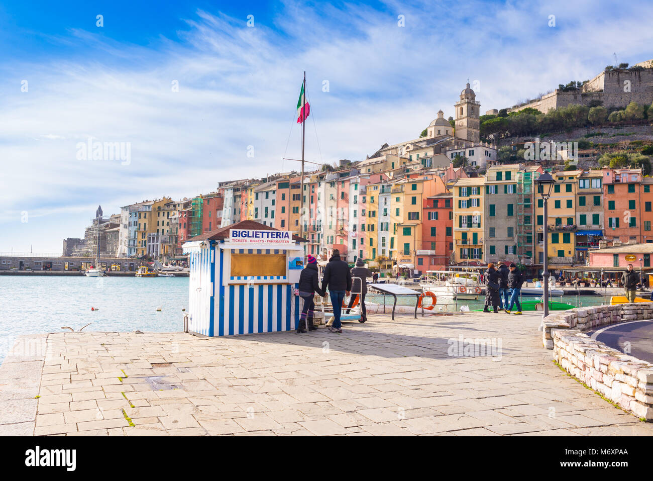 The beautiful town of Porto Venere, also called Portovenere, with ...
