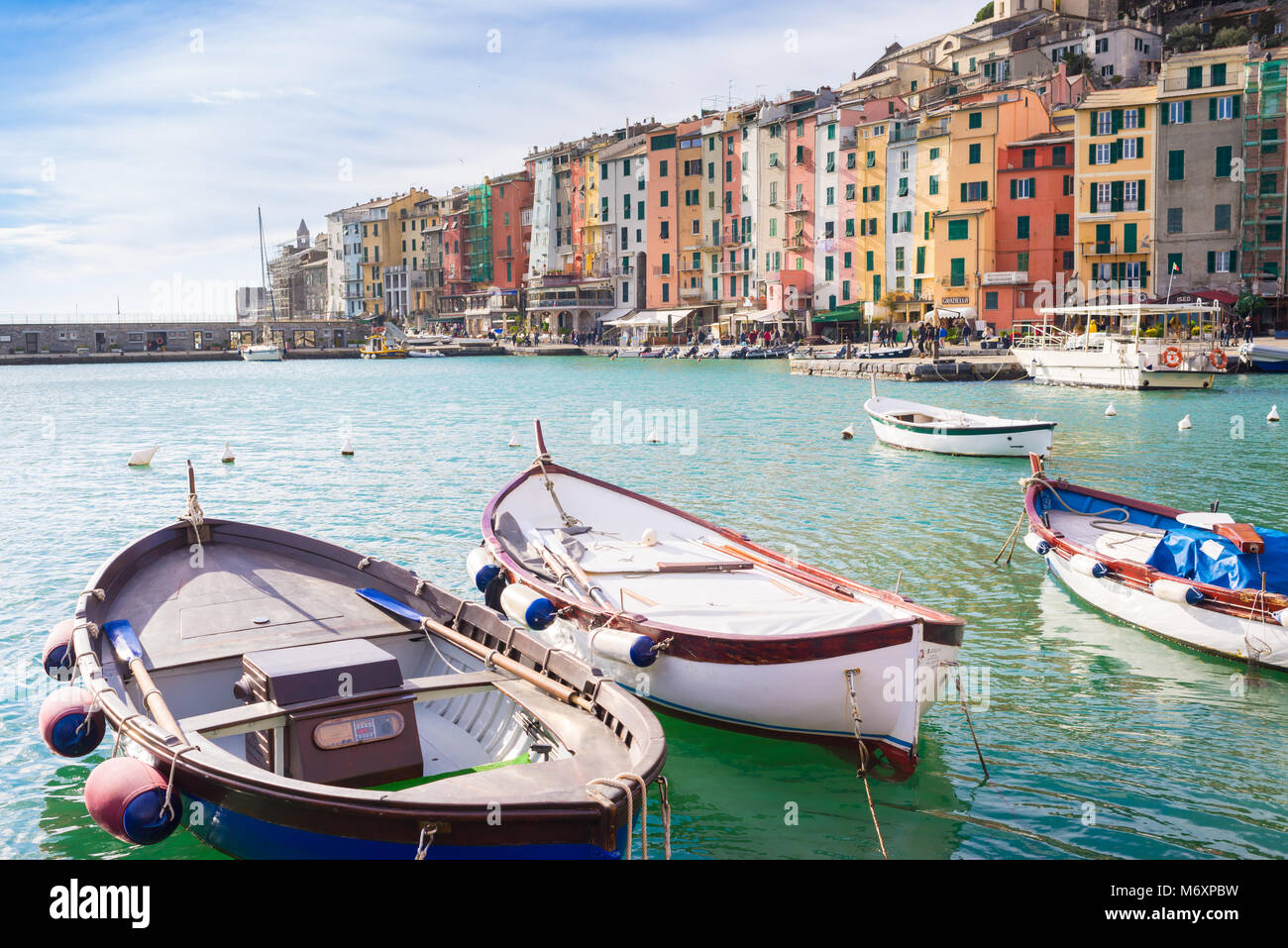 The beautiful town of Porto Venere, also called Portovenere, with ...